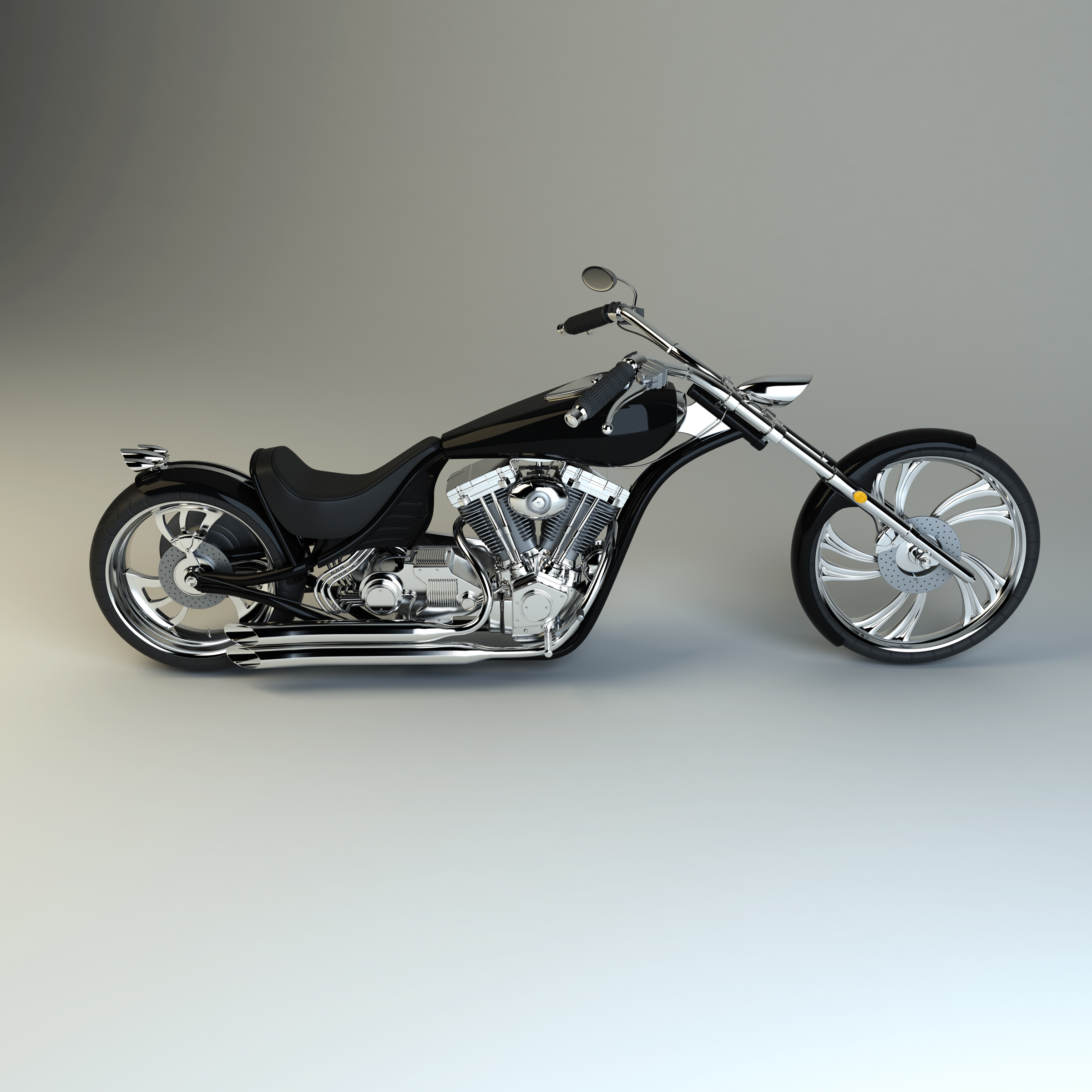 custom choppers 3d model