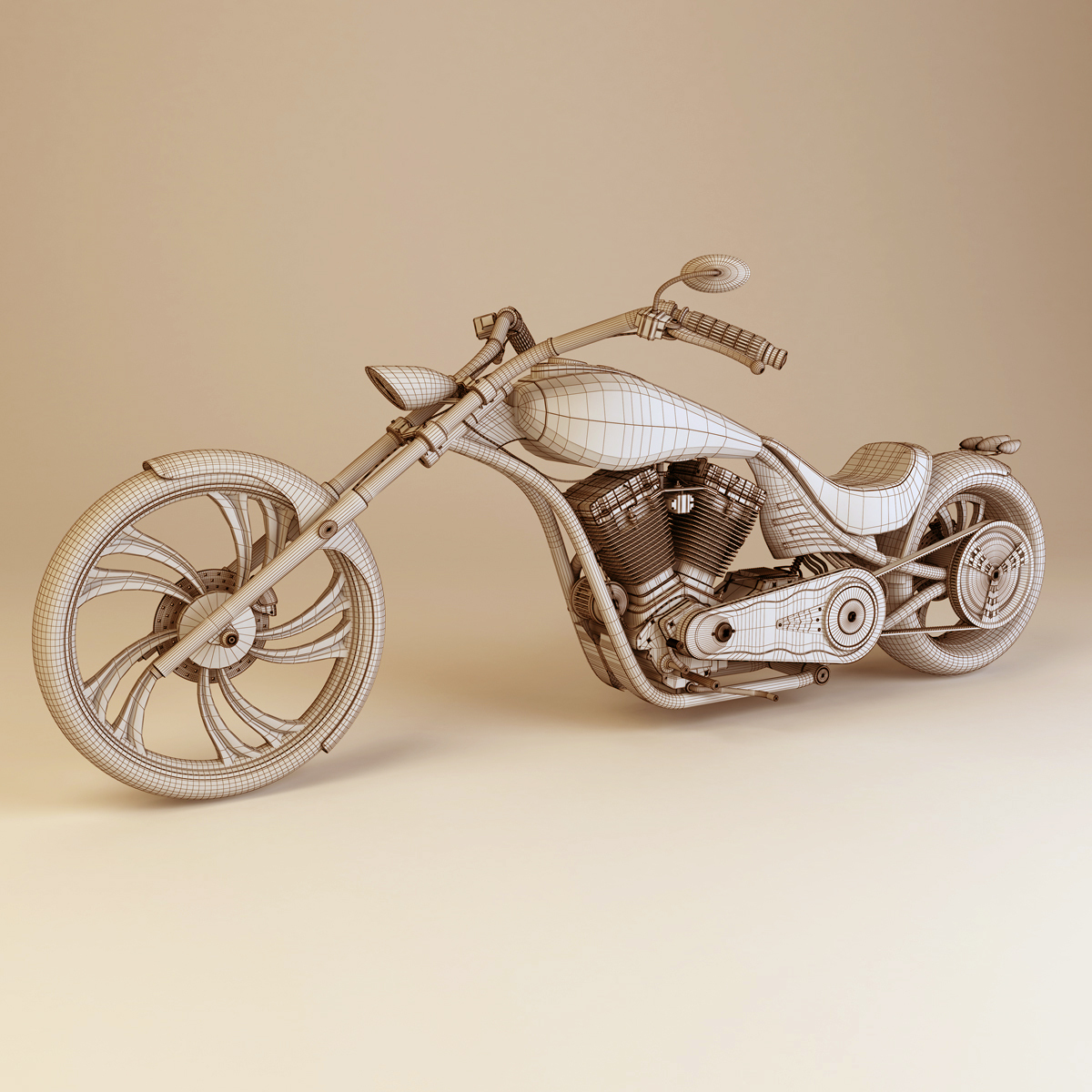 custom choppers 3d model