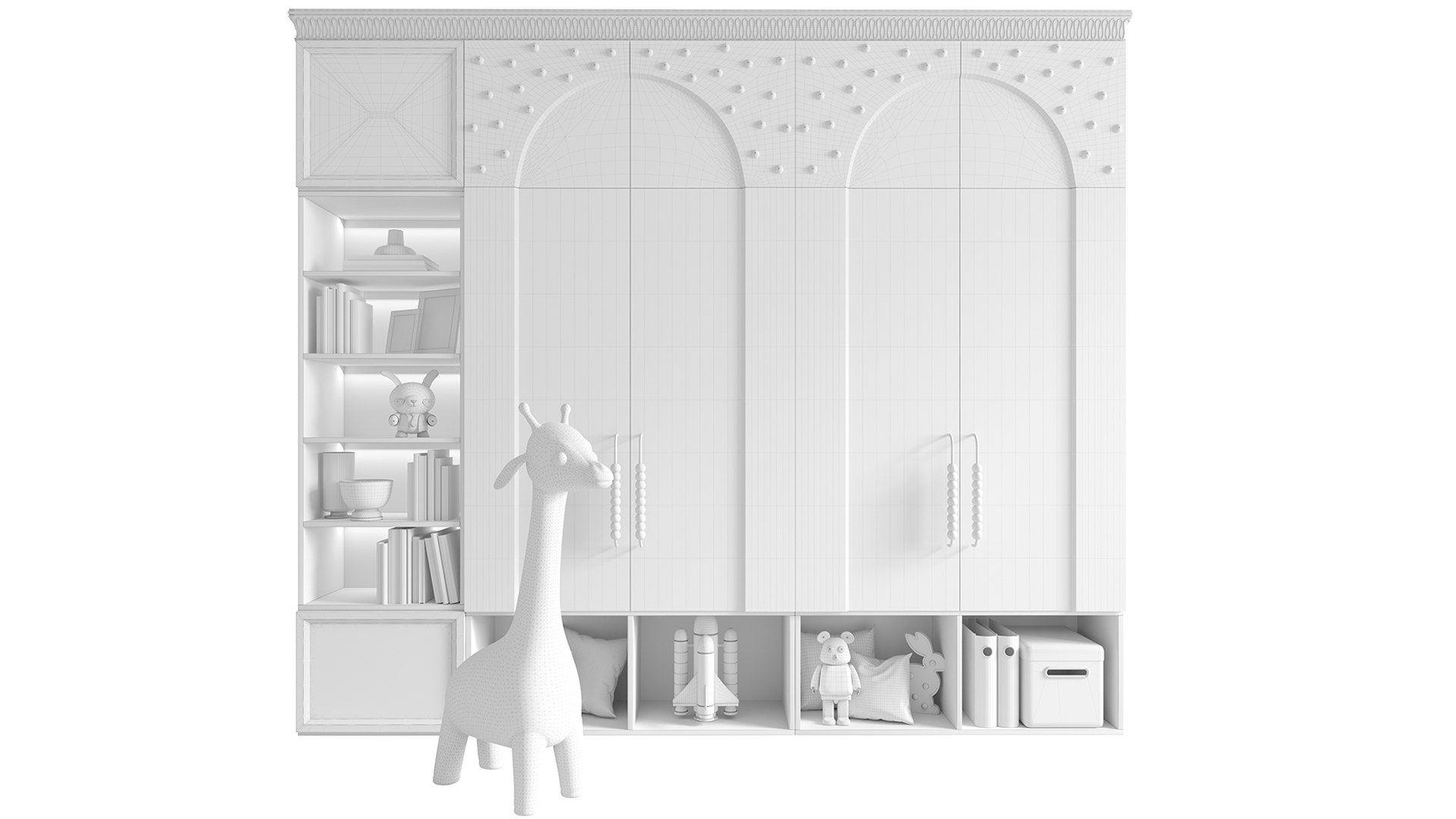 3D Children room with books decor model - TurboSquid 2168809