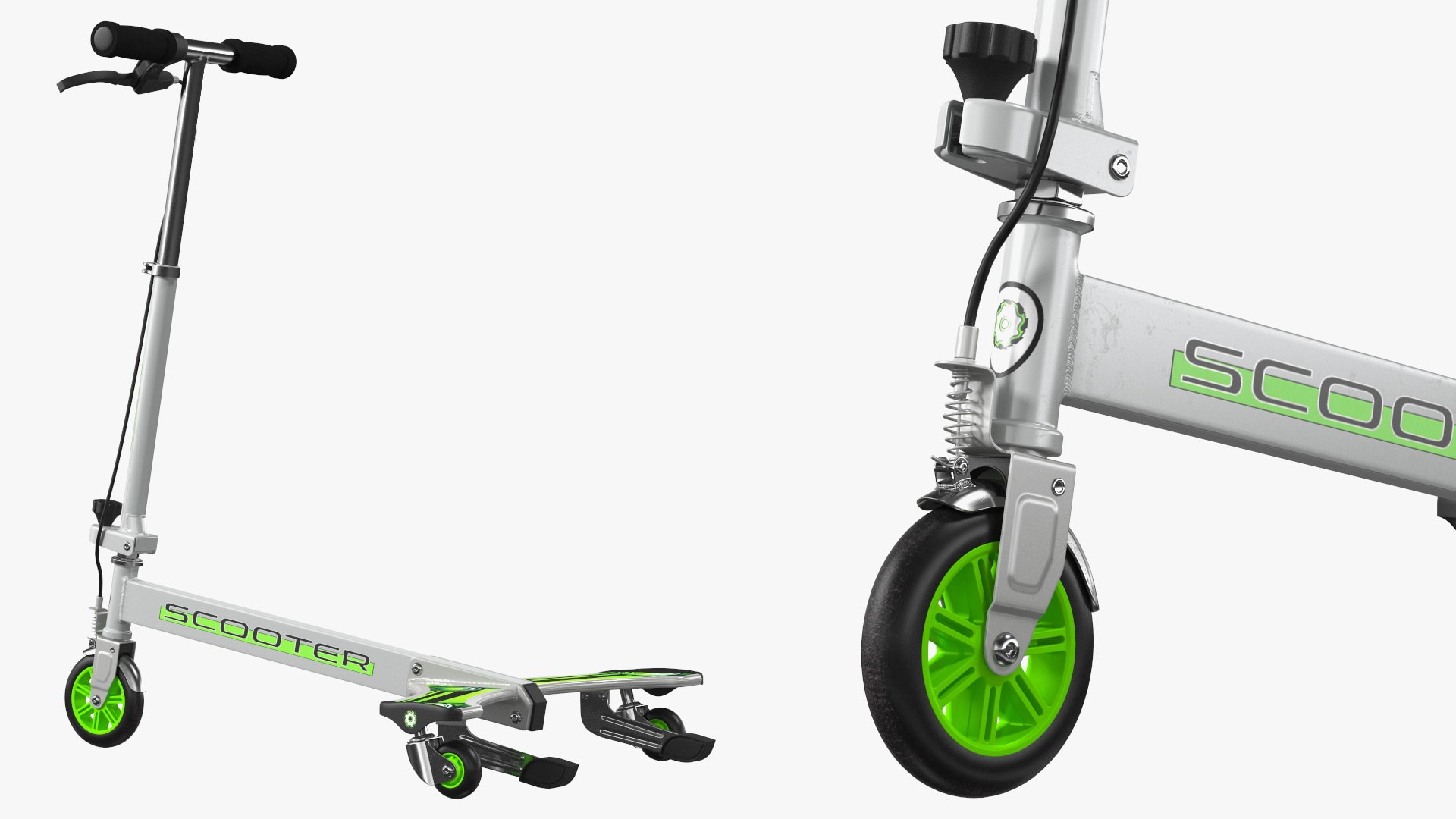 PowerWing Scooter Gray Green 3D Model - TurboSquid 1722917