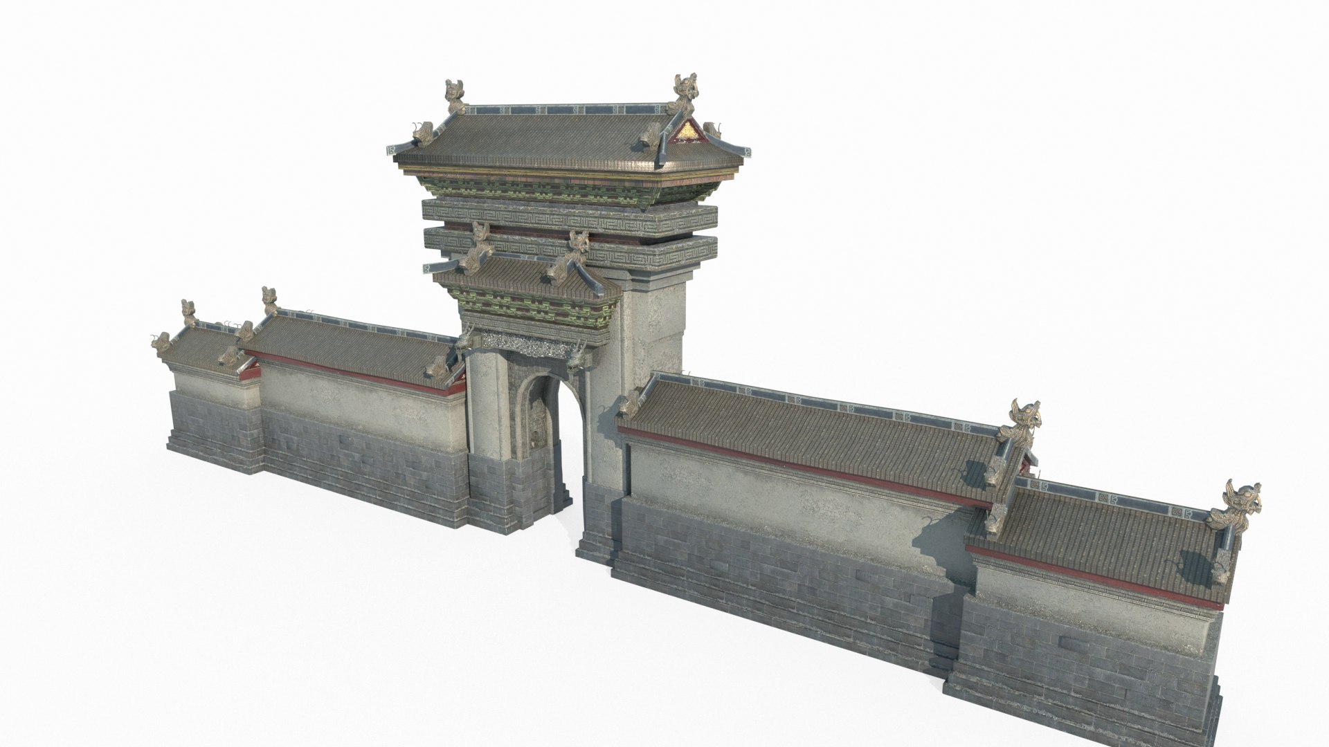 3D Gate Of Ancient Asian Architecture - TurboSquid 2102791