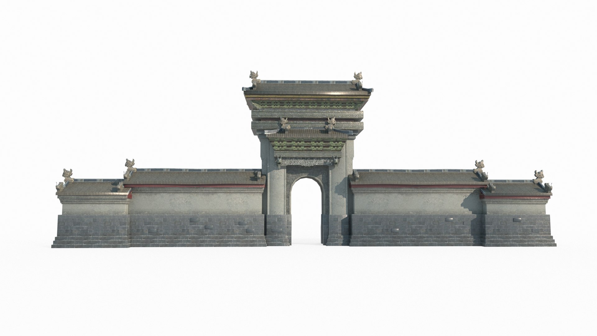 3D Gate Of Ancient Asian Architecture - TurboSquid 2102791