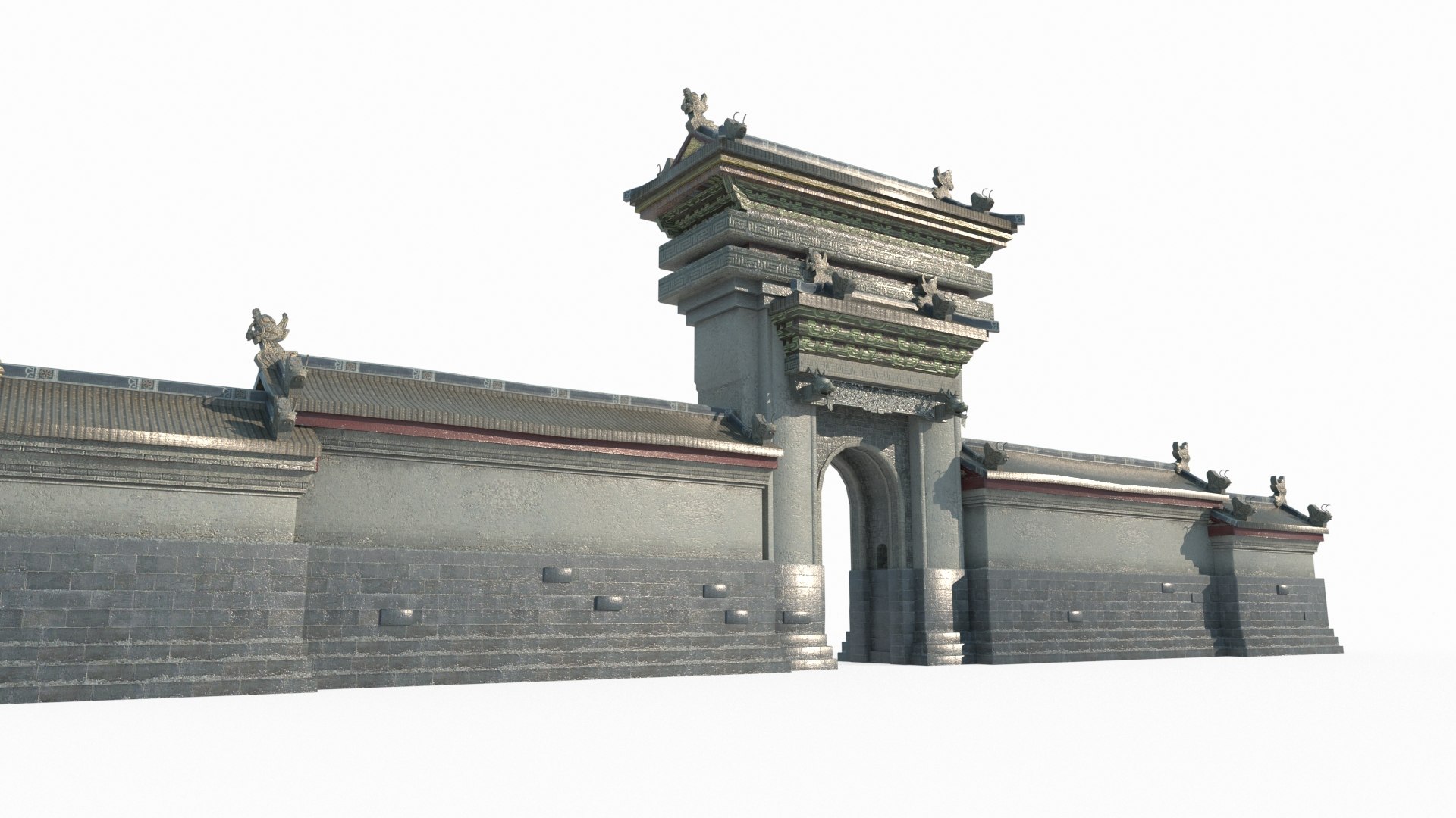 3D Gate Of Ancient Asian Architecture - TurboSquid 2102791