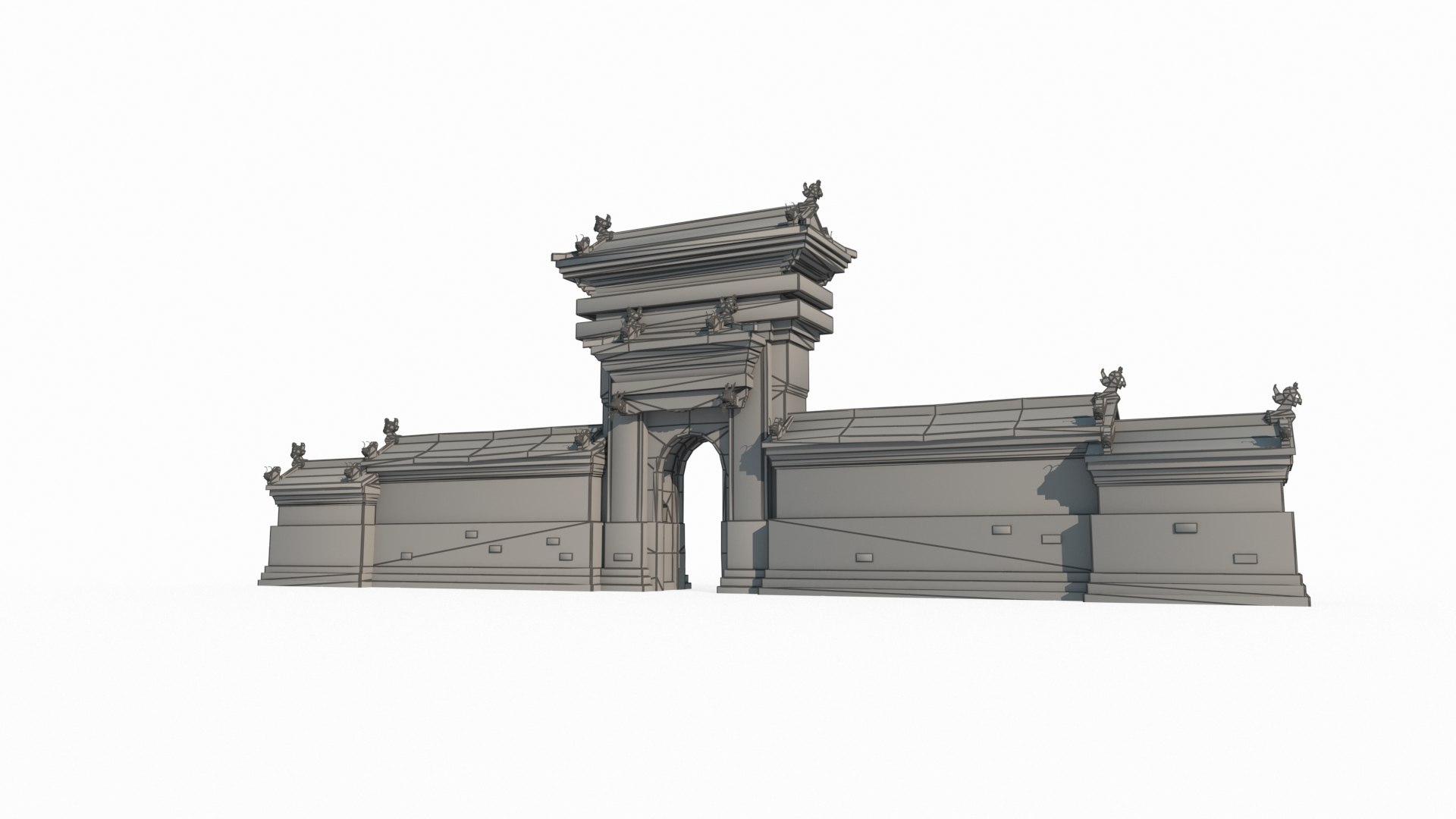 3D Gate Of Ancient Asian Architecture - TurboSquid 2102791