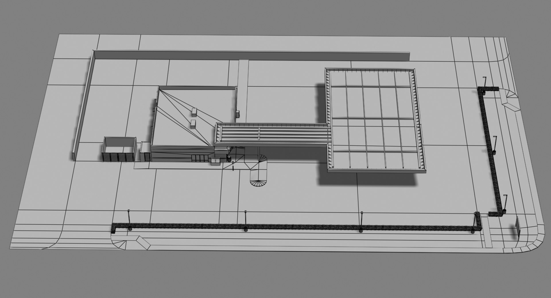3d Model Gas Station Convenience Store