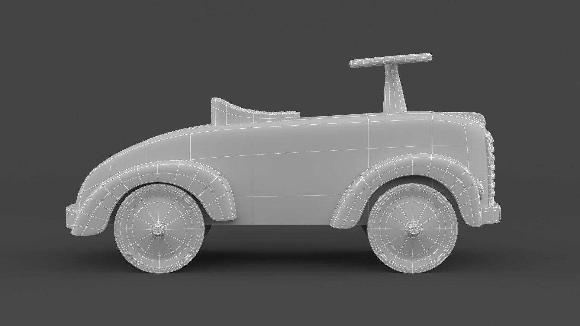 3D Retro Push Car Model - TurboSquid 2202778