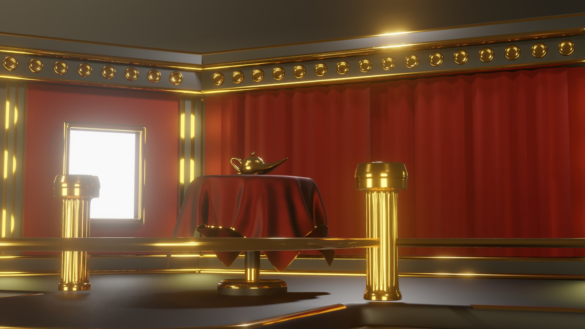 3D Magic Show Premium Golden Event Stage 3D Model - TurboSquid 2348523