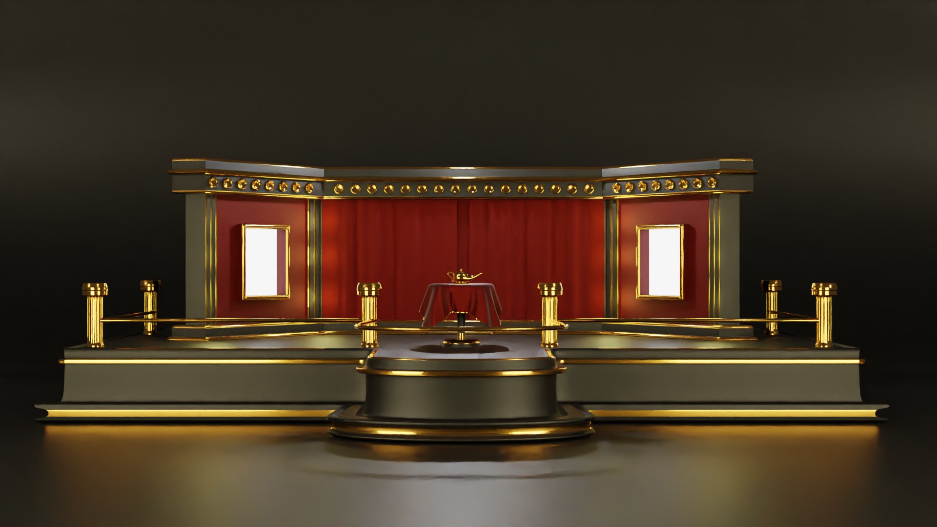 3D Magic Show Premium Golden Event Stage 3D Model - TurboSquid 2348523