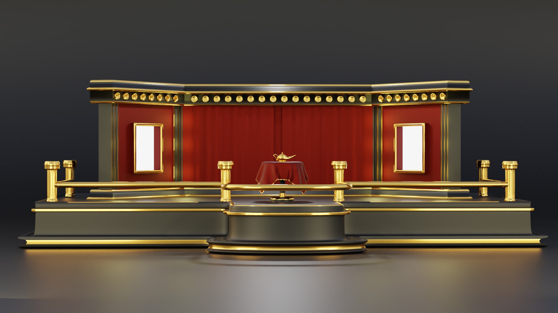 3D Magic Show Premium Golden Event Stage 3D Model - TurboSquid 2348523