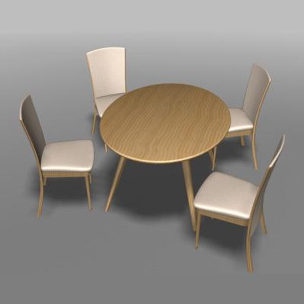 3d kitchen table chair model