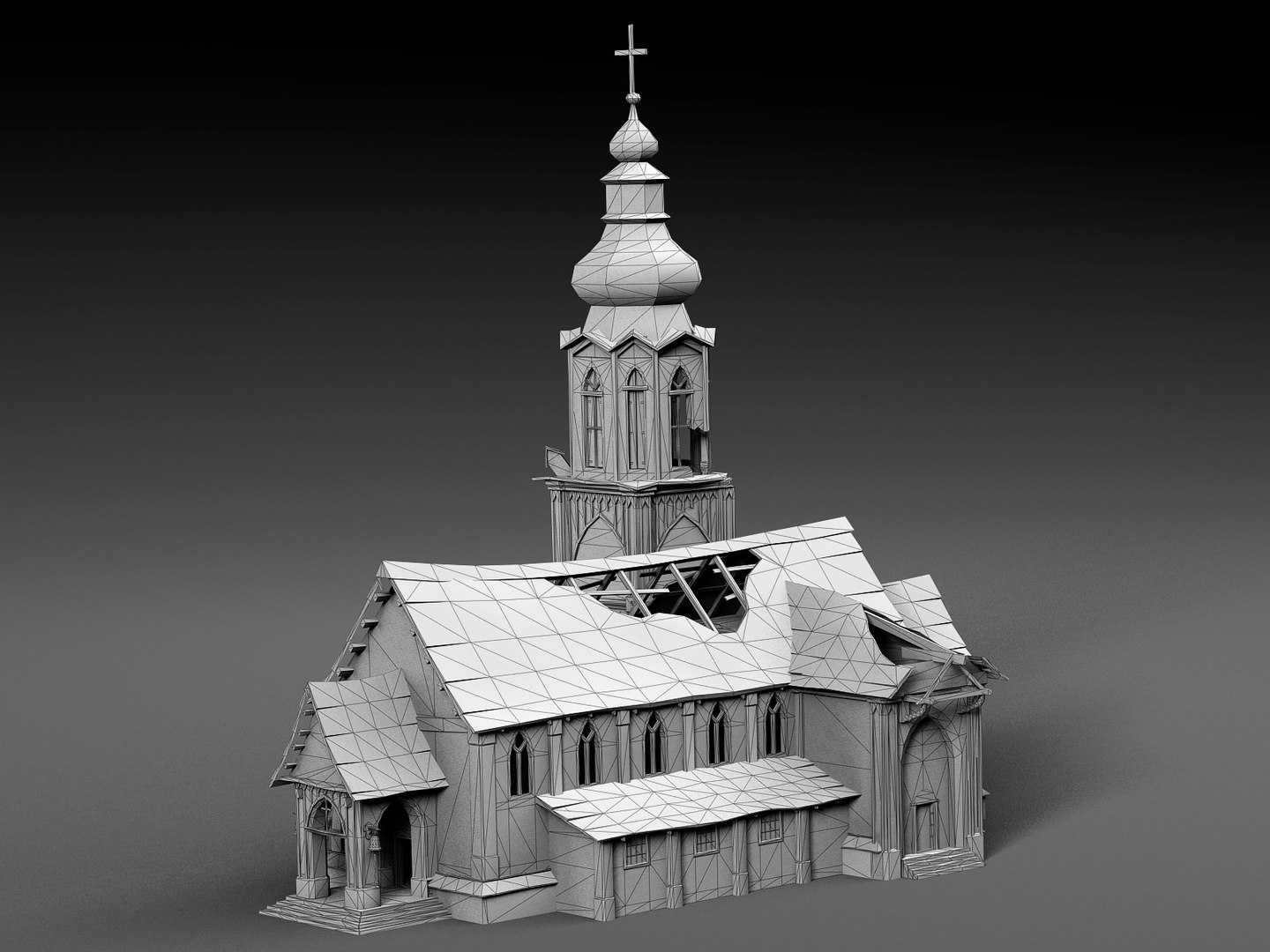 3D Old Church Model - TurboSquid 1245830