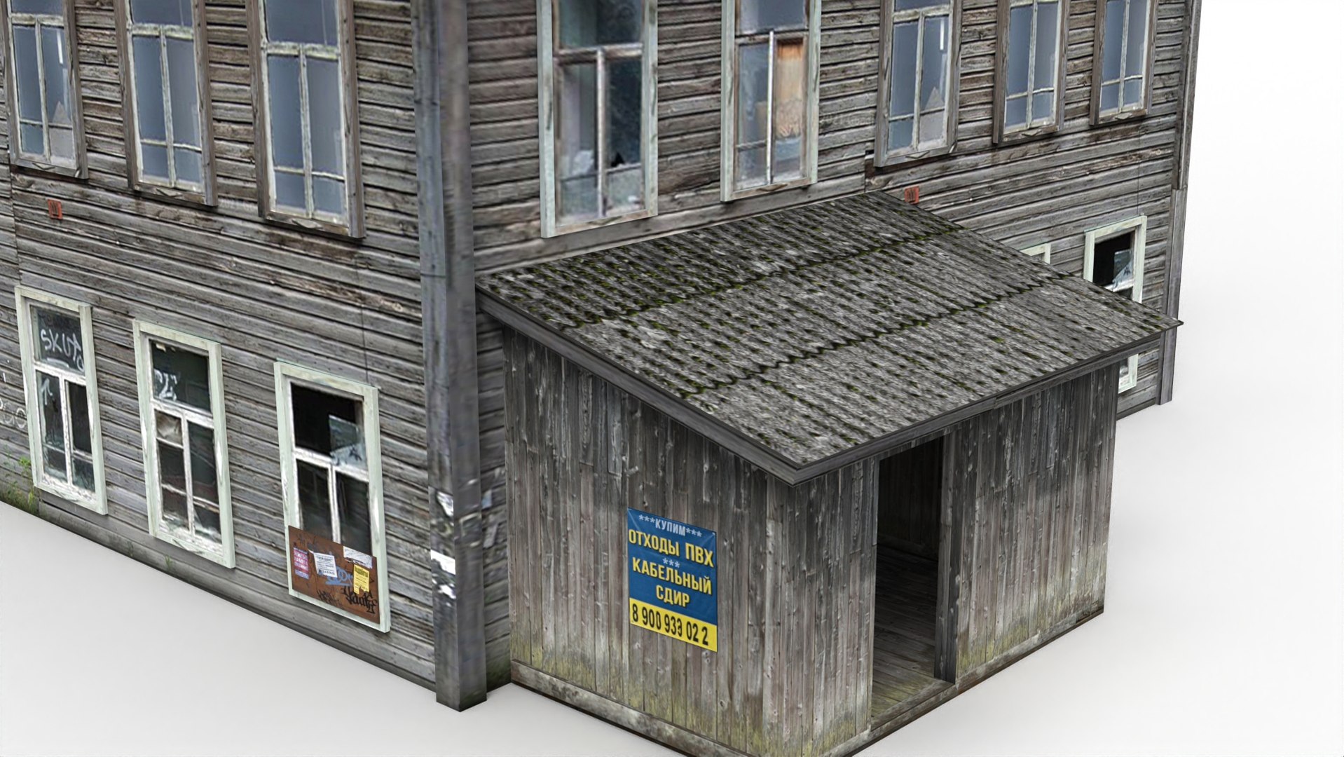 Old two-story house 3D model - TurboSquid 2009153