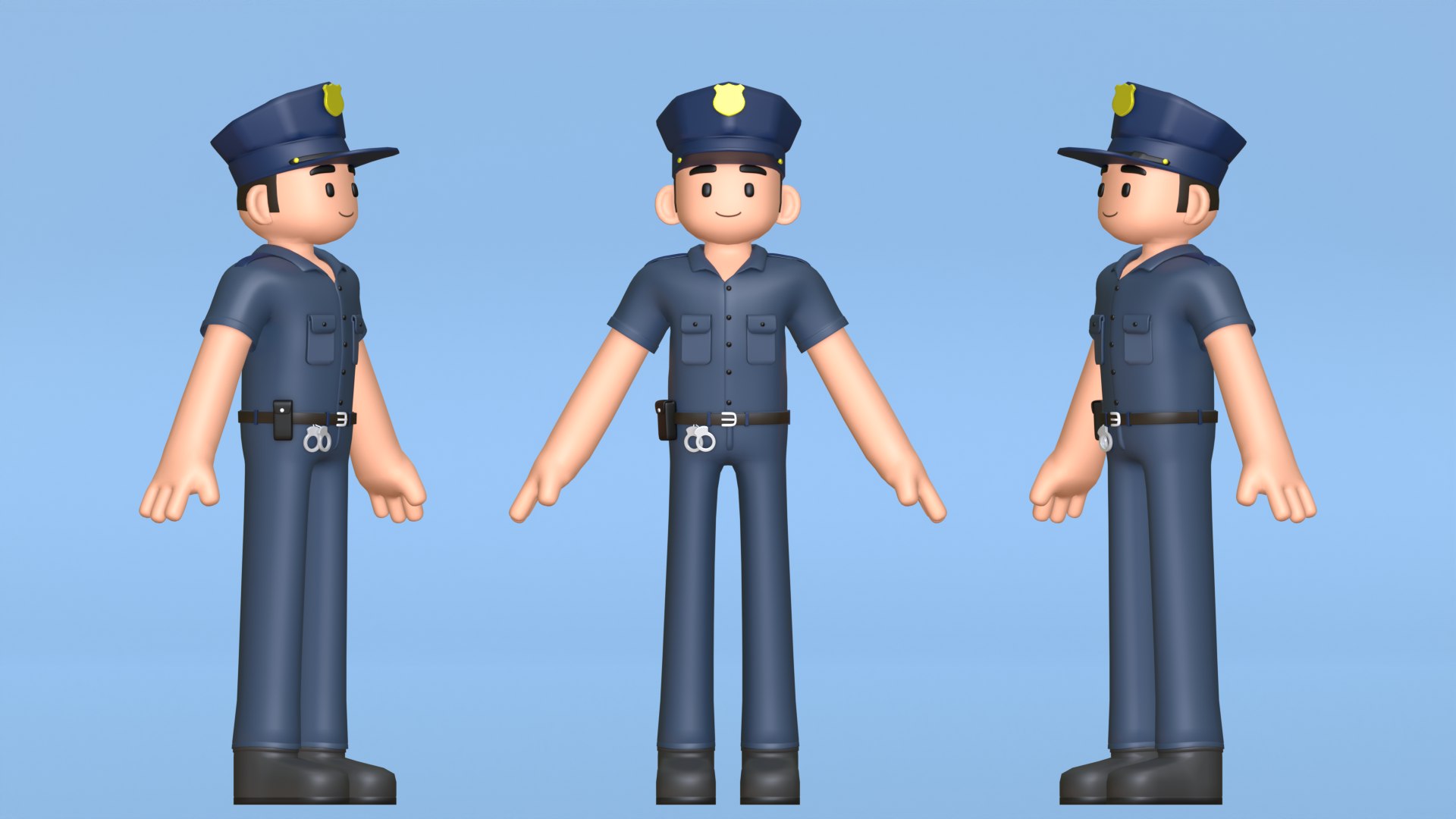 Minimal Police 2 Cartoon Character 3D Model - TurboSquid 2157599