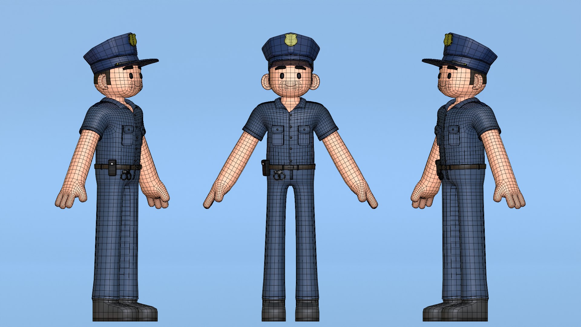 Minimal Police 2 Cartoon Character 3D Model - TurboSquid 2157599
