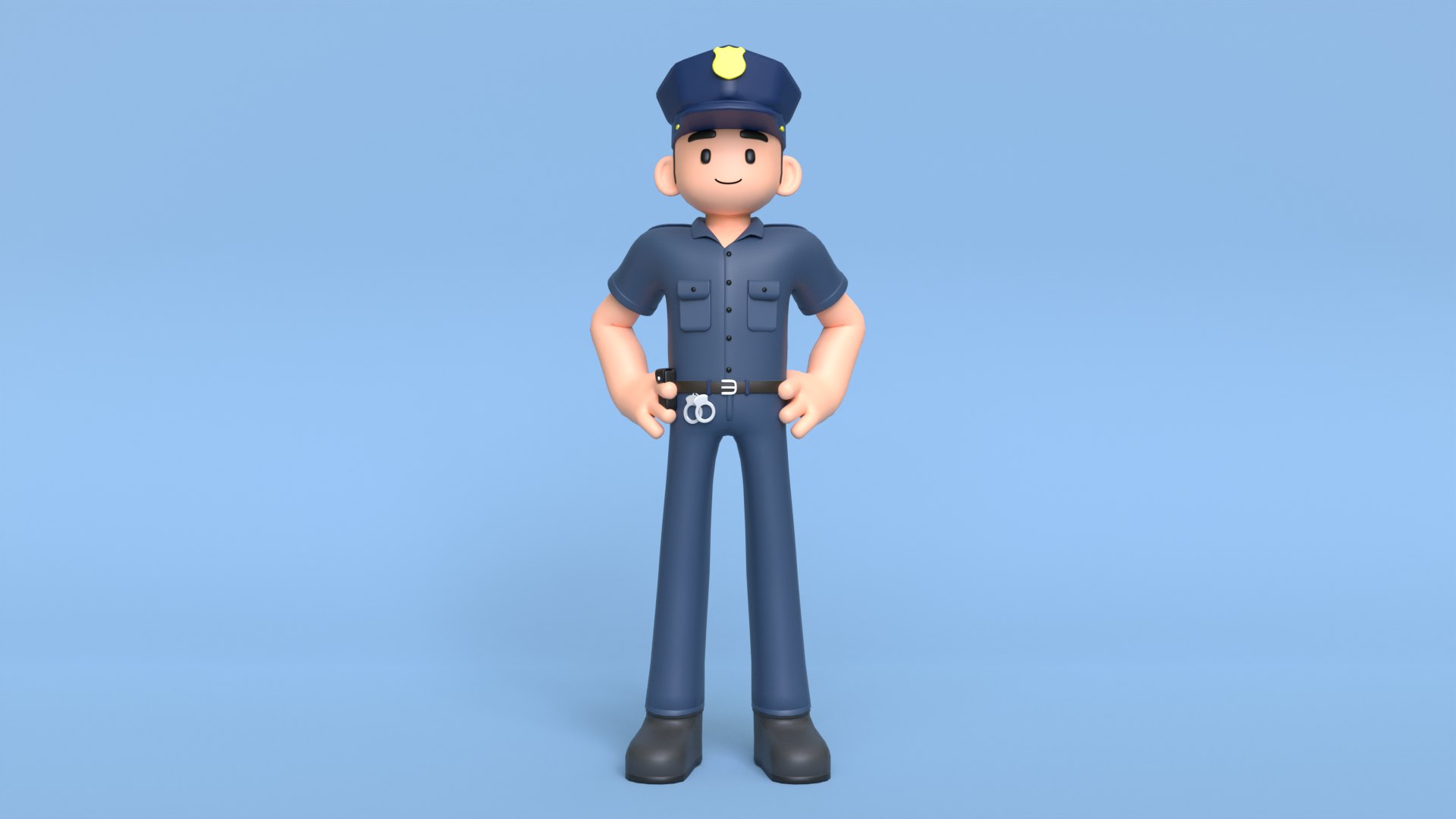 Minimal Police 2 Cartoon Character 3D Model - TurboSquid 2157599