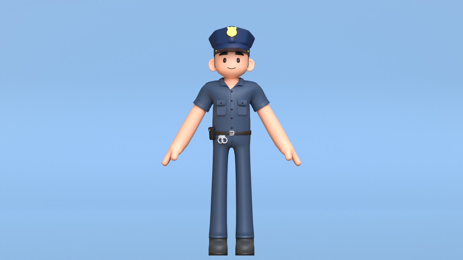 Minimal Police 2 Cartoon Character 3D Model - TurboSquid 2157599