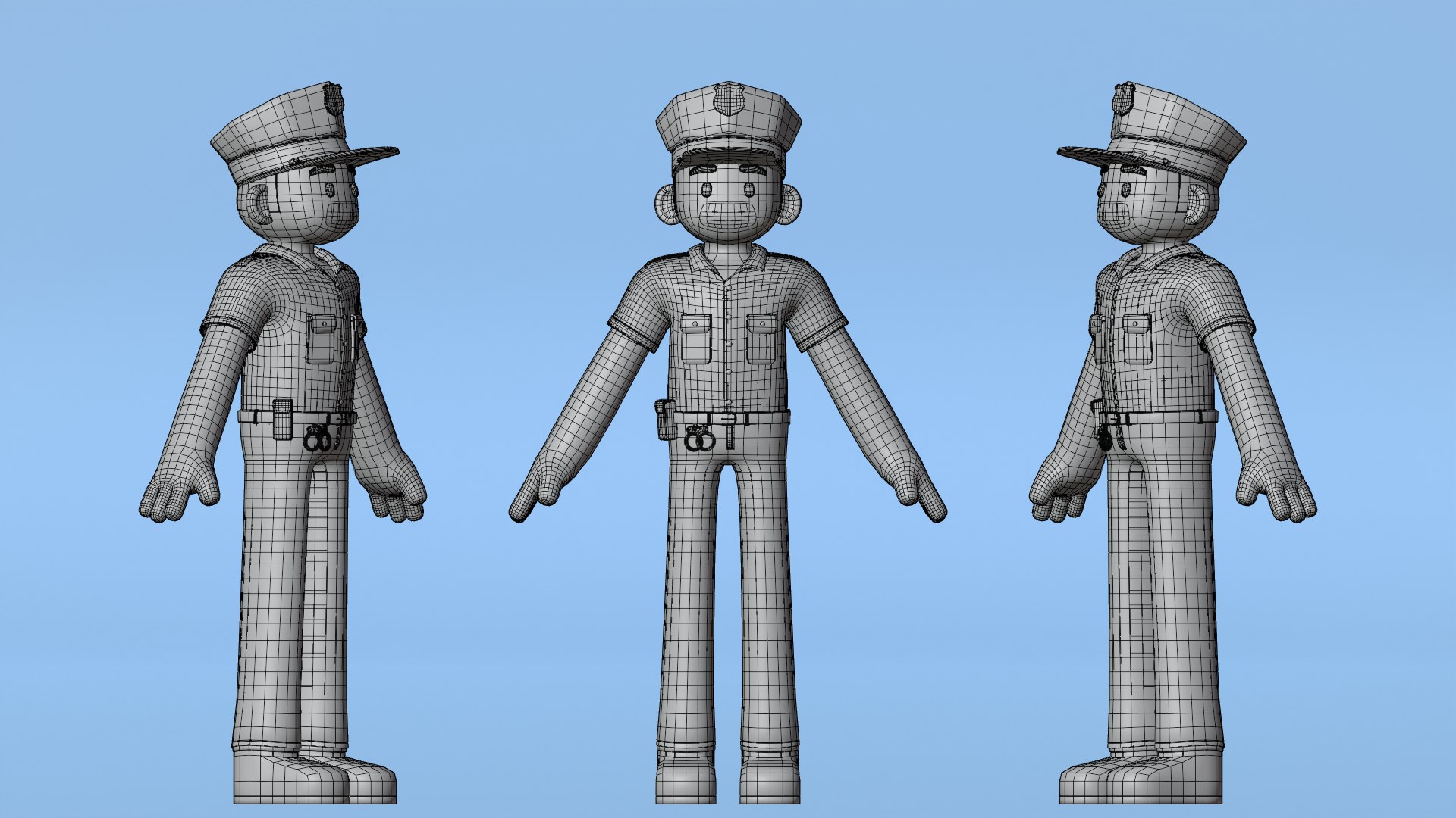 Minimal Police 2 Cartoon Character 3D Model - TurboSquid 2157599