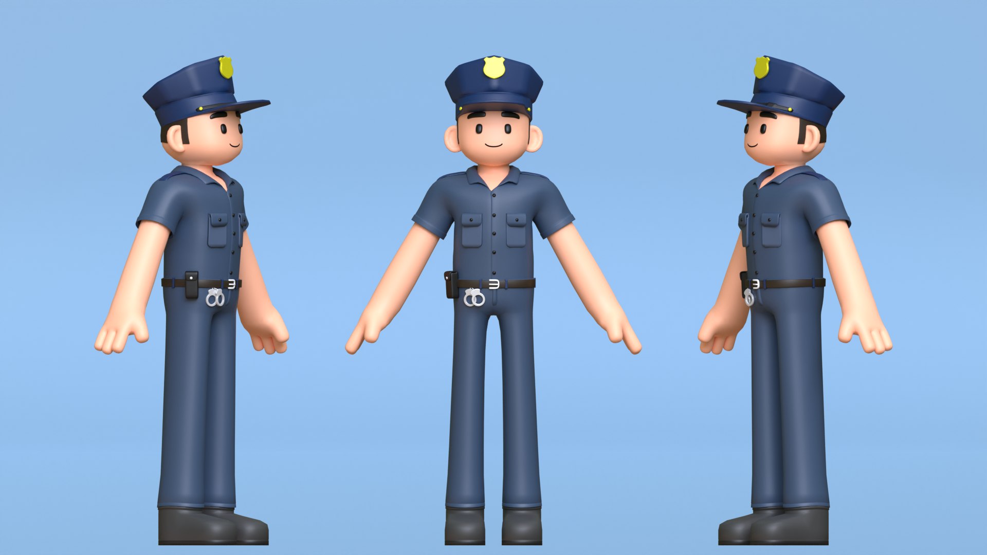 Minimal Police 2 Cartoon Character 3D Model - TurboSquid 2157599