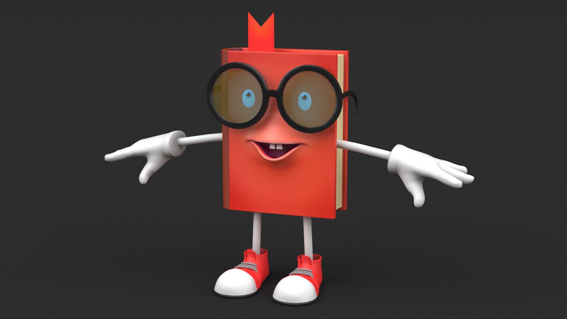 3D Cartoon Red Book Rigged - TurboSquid 2130222