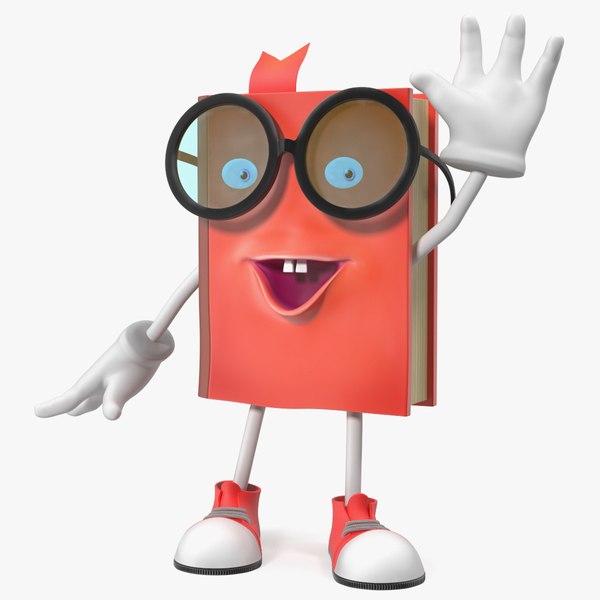 modelo 3d Libro rojo de dibujos animados amañado - TurboSquid 2130222