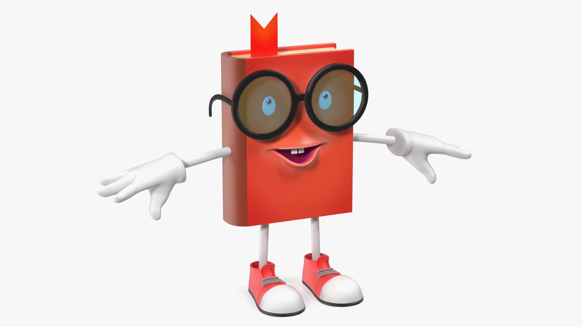 3D Cartoon Red Book Rigged - TurboSquid 2130222