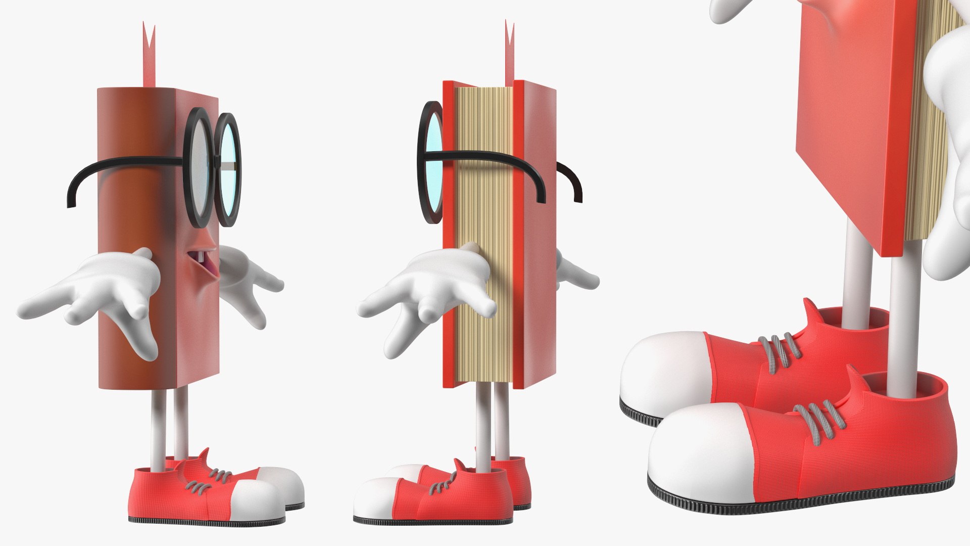 3D Cartoon Red Book Rigged - TurboSquid 2130222