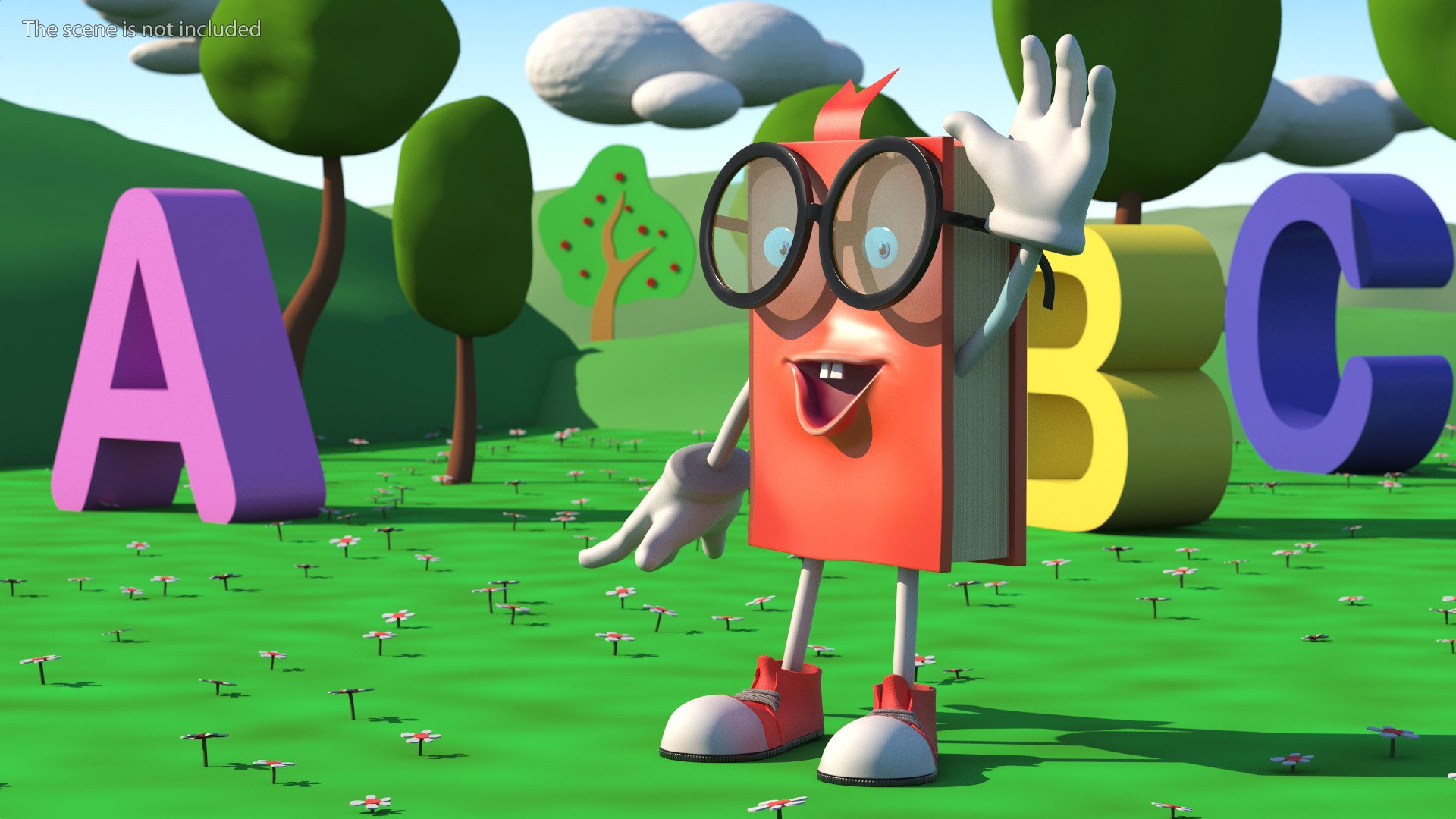 3D Cartoon Red Book Rigged - TurboSquid 2130222