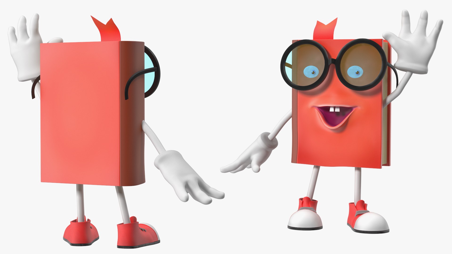 3D Cartoon Red Book Rigged - TurboSquid 2130222