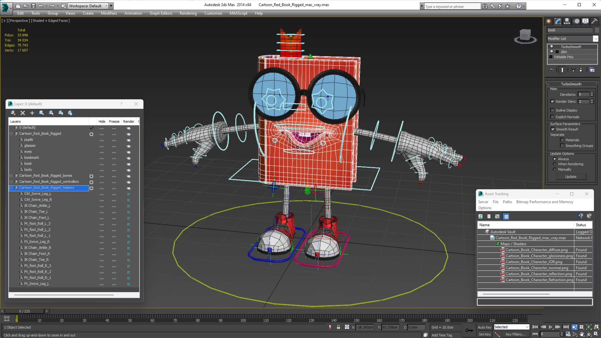 3D Cartoon Red Book Rigged - TurboSquid 2130222