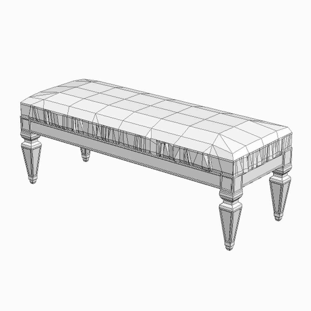 3d model bench antique