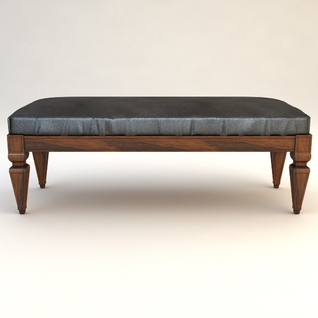 3d model bench antique