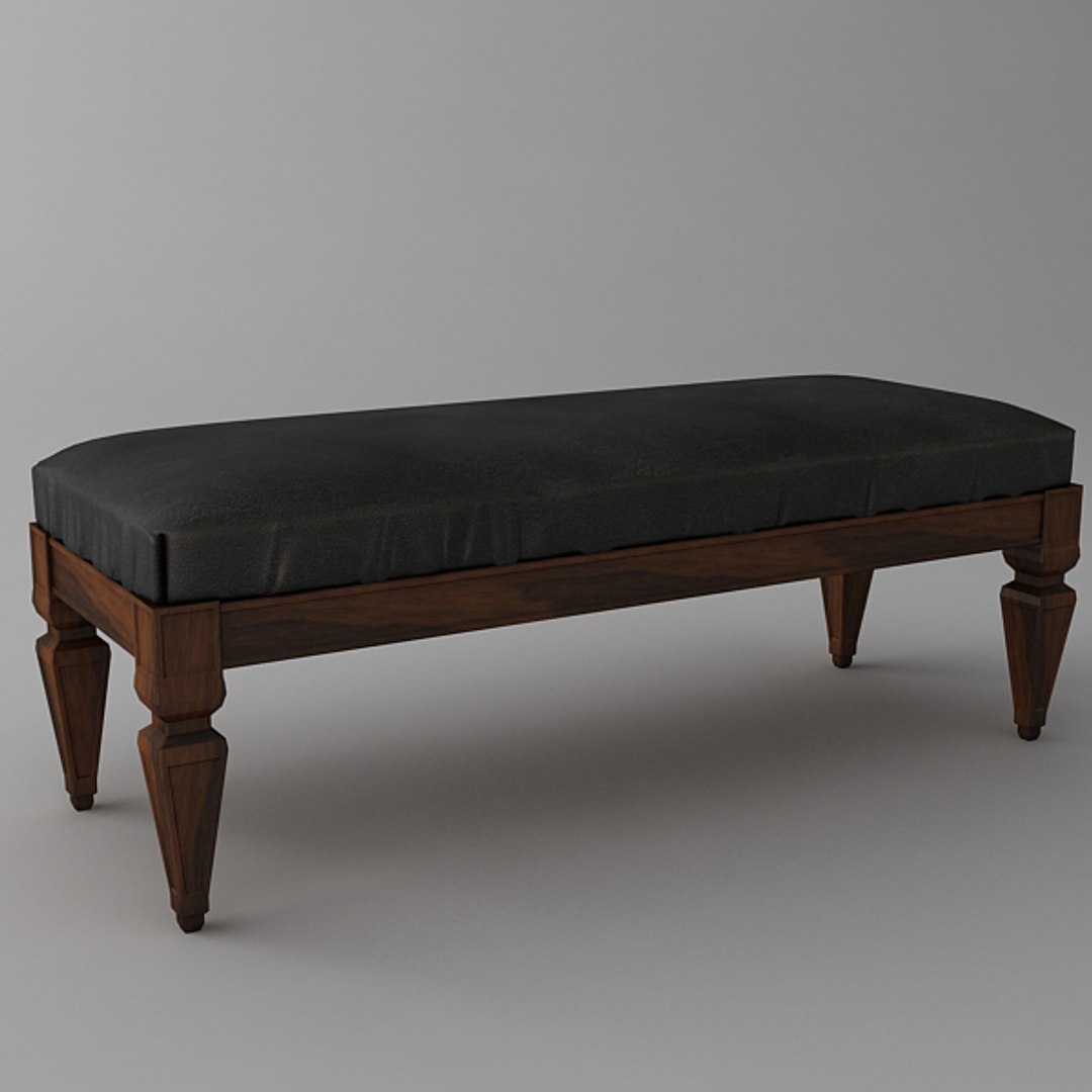 3d model bench antique