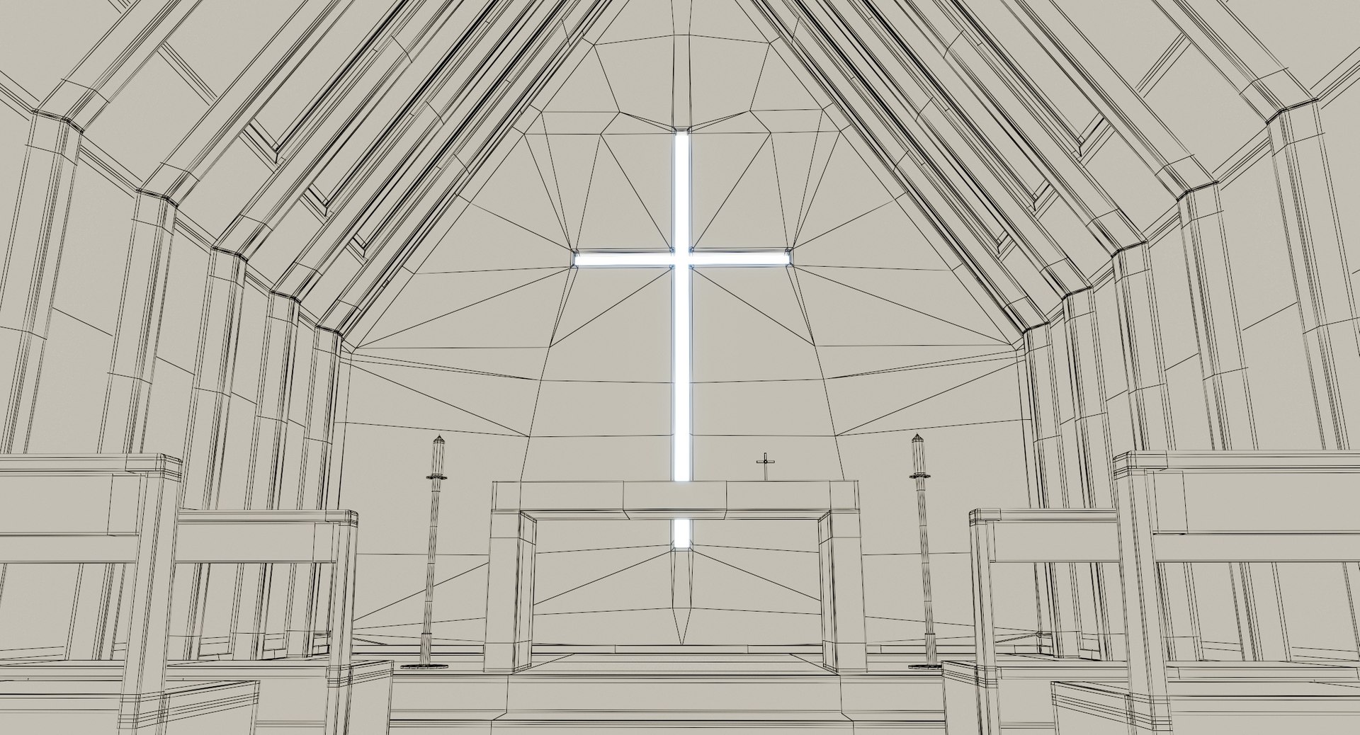 Chapel church architecture 3D model - TurboSquid 1462946