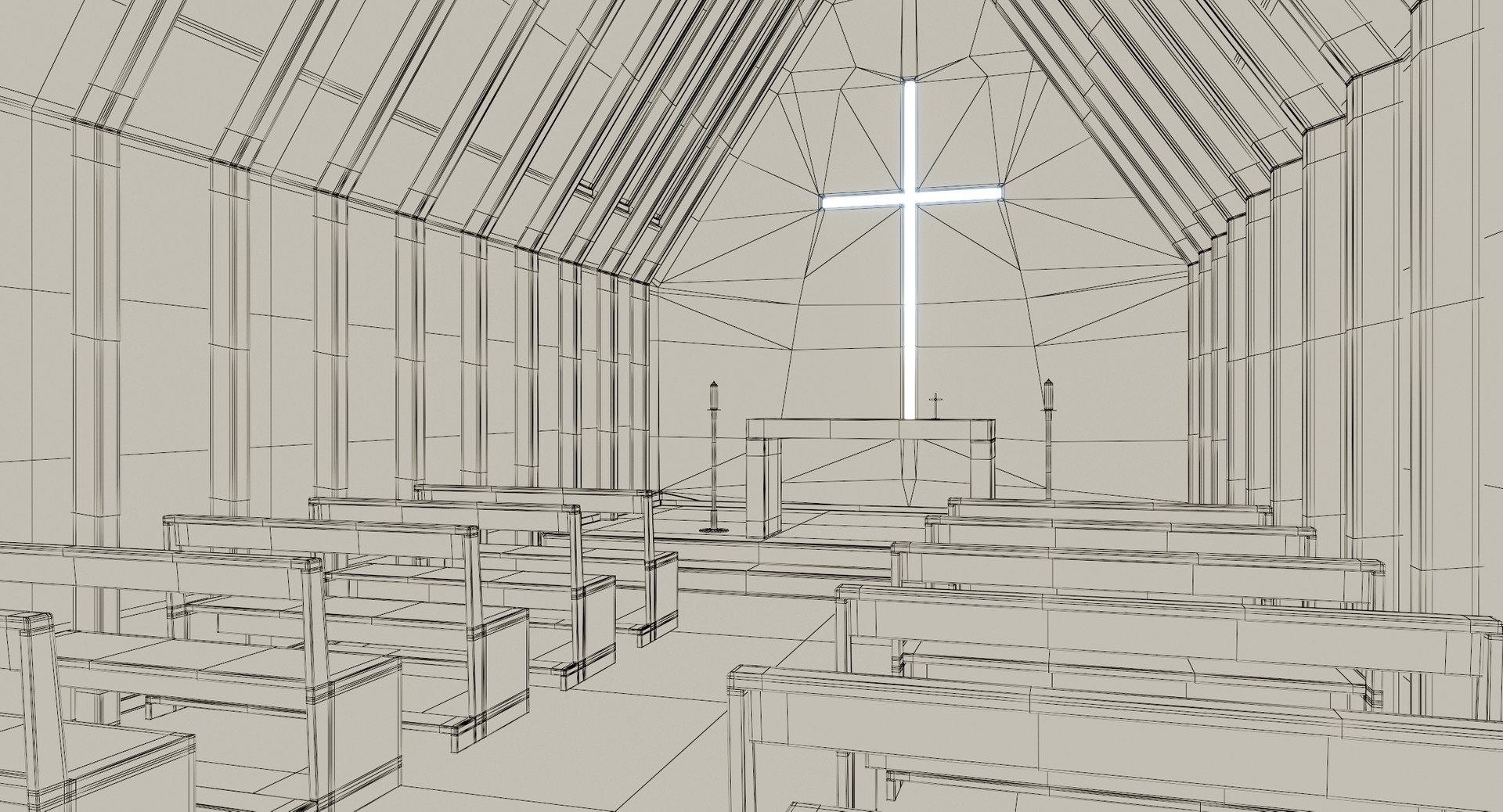 Chapel church architecture 3D model - TurboSquid 1462946