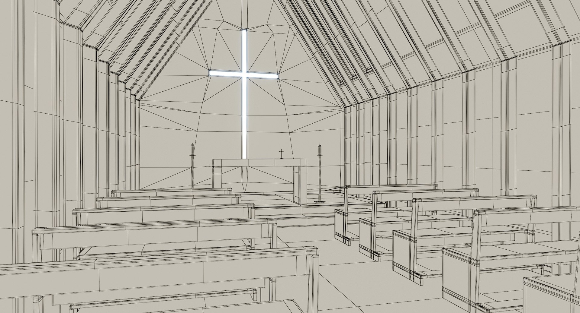 Chapel Church Architecture 3D Model - TurboSquid 1462946