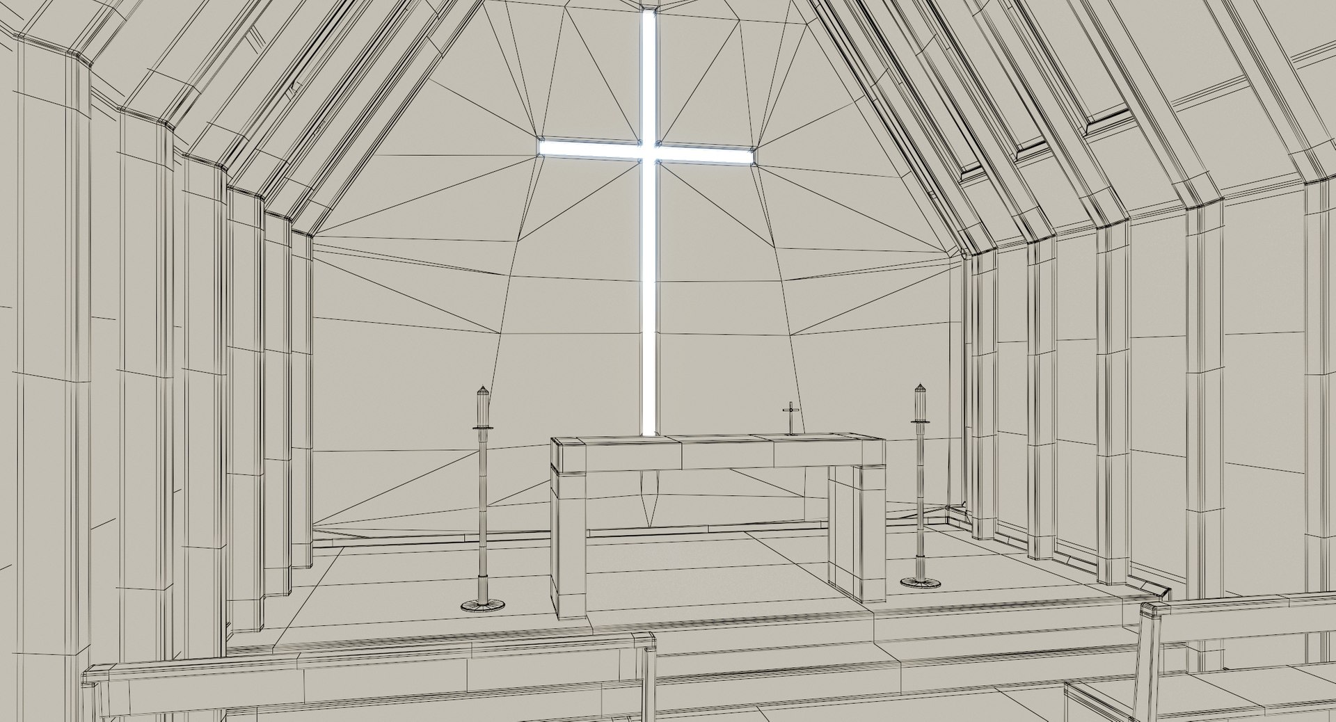 Chapel church architecture 3D model - TurboSquid 1462946