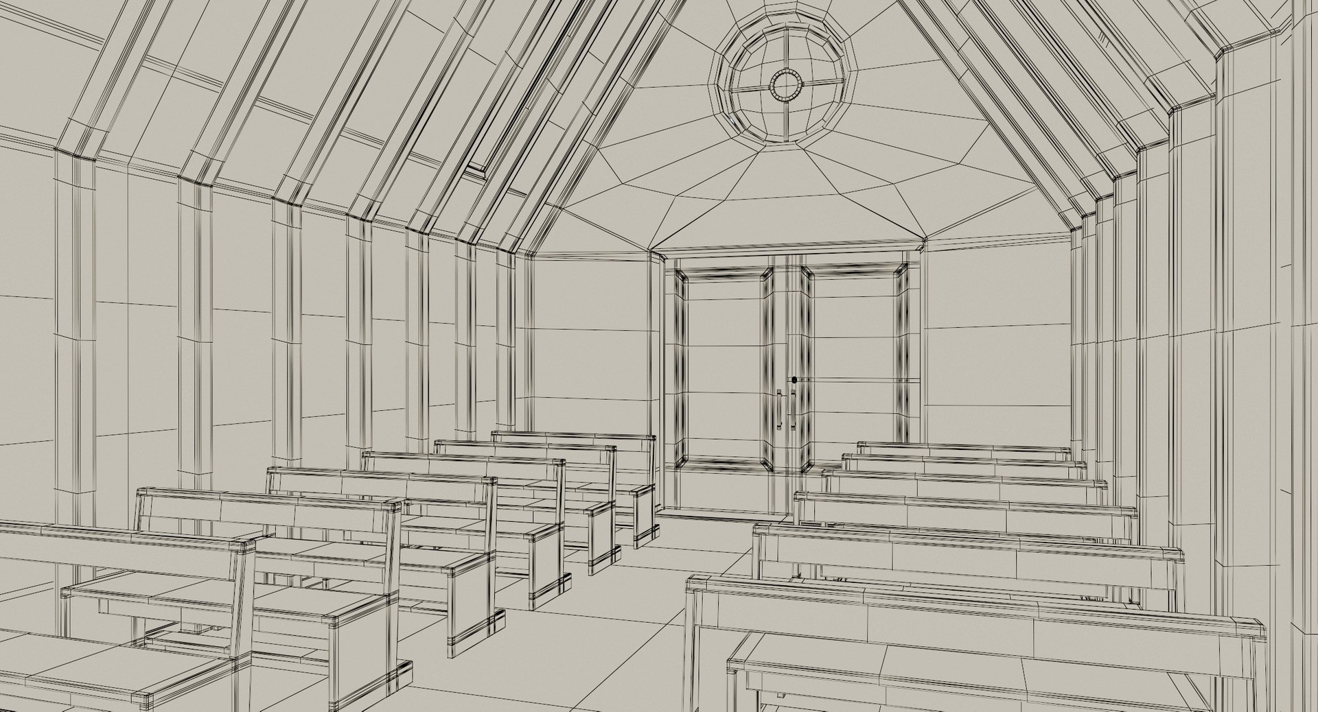 Chapel church architecture 3D model - TurboSquid 1462946