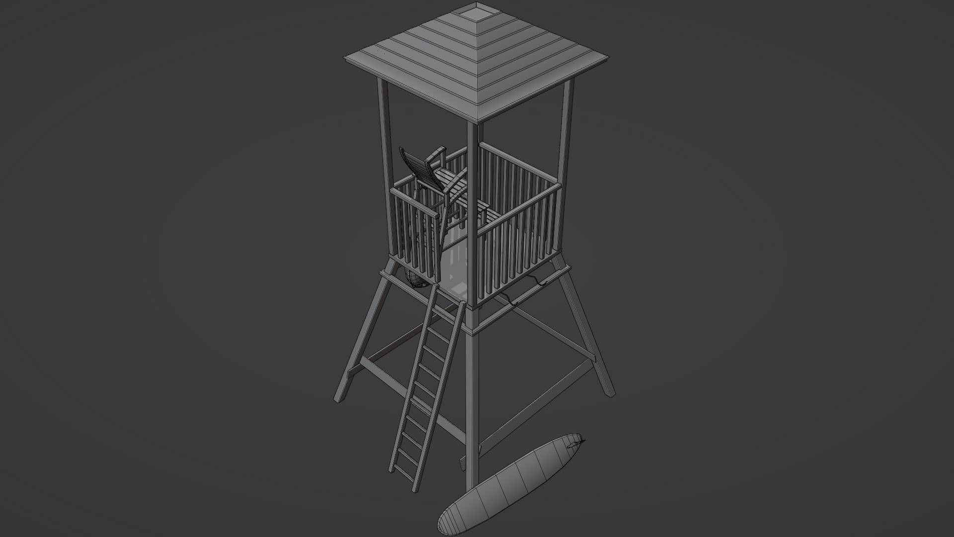 Lifeguard Rescue Guard Tower Beach Lookout Low-poly 3D - TurboSquid 2070821