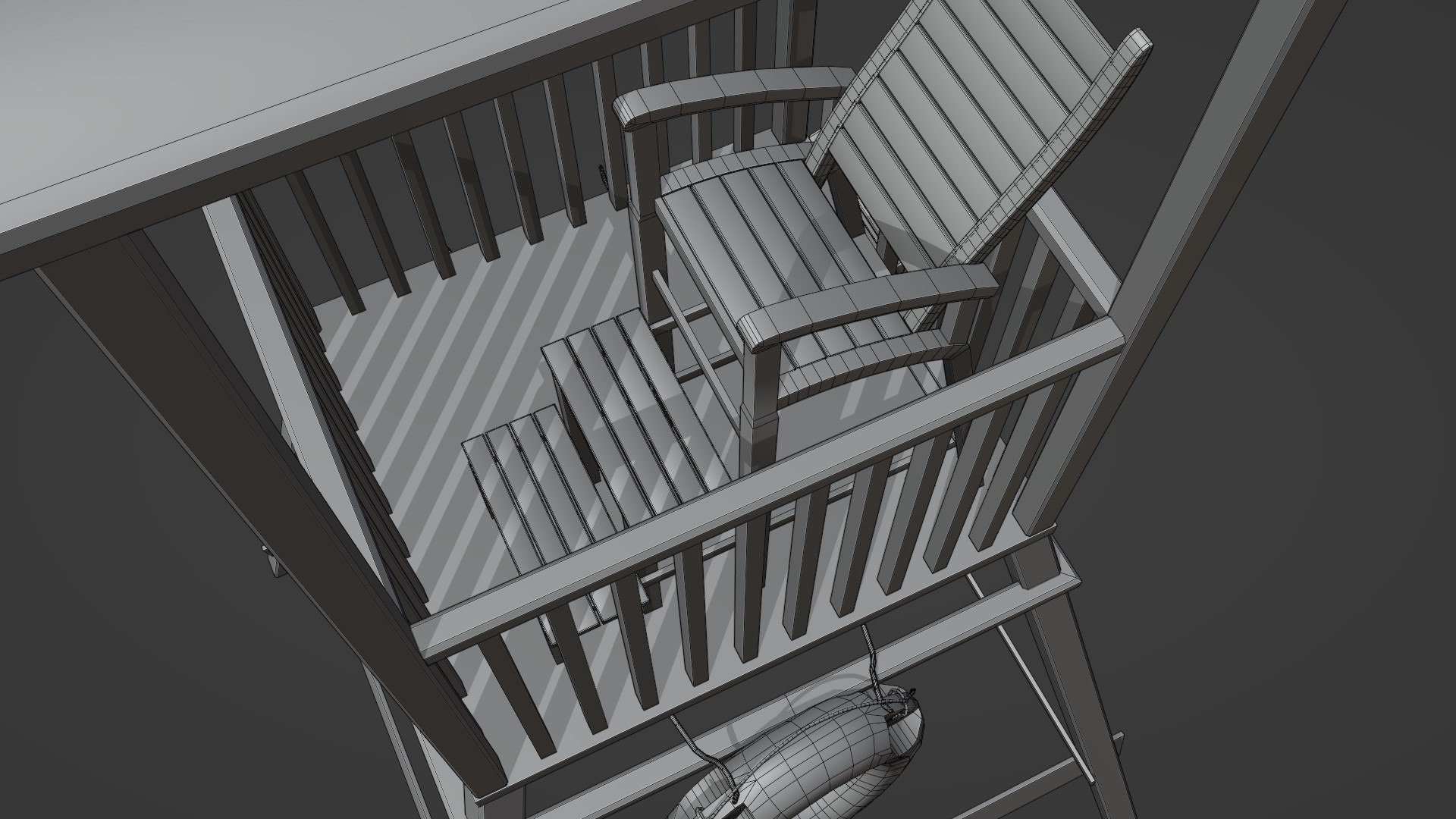 Lifeguard Rescue Guard Tower Beach Lookout Low-poly 3D - TurboSquid 2070821