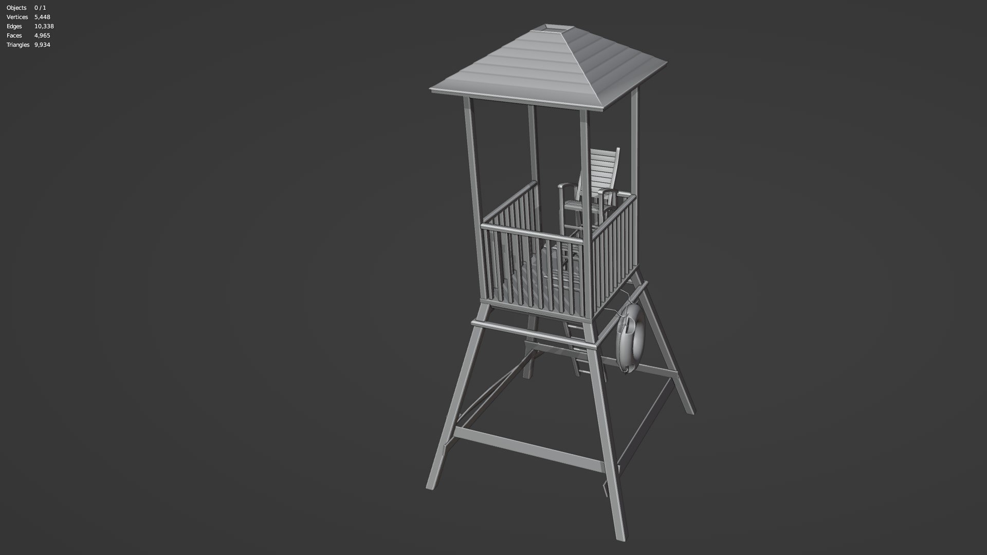 Lifeguard Rescue Guard Tower Beach Lookout Low-poly 3D - TurboSquid 2070821