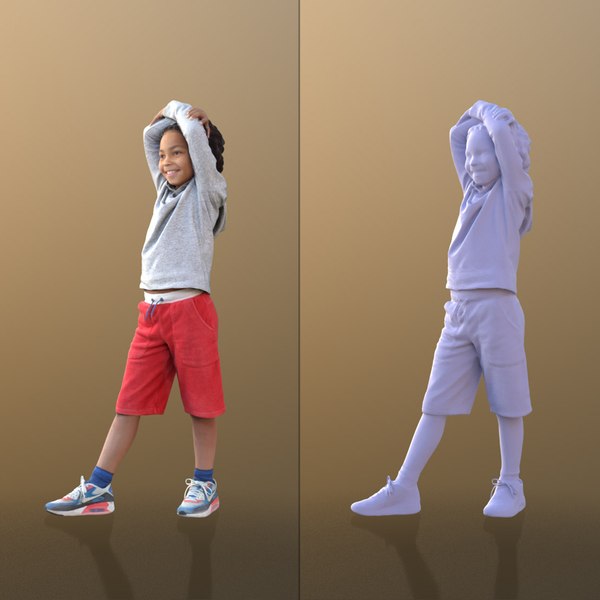 modelo 3d 10045 Zachary - Chico tonto con los brazos sobre la cabeza ...