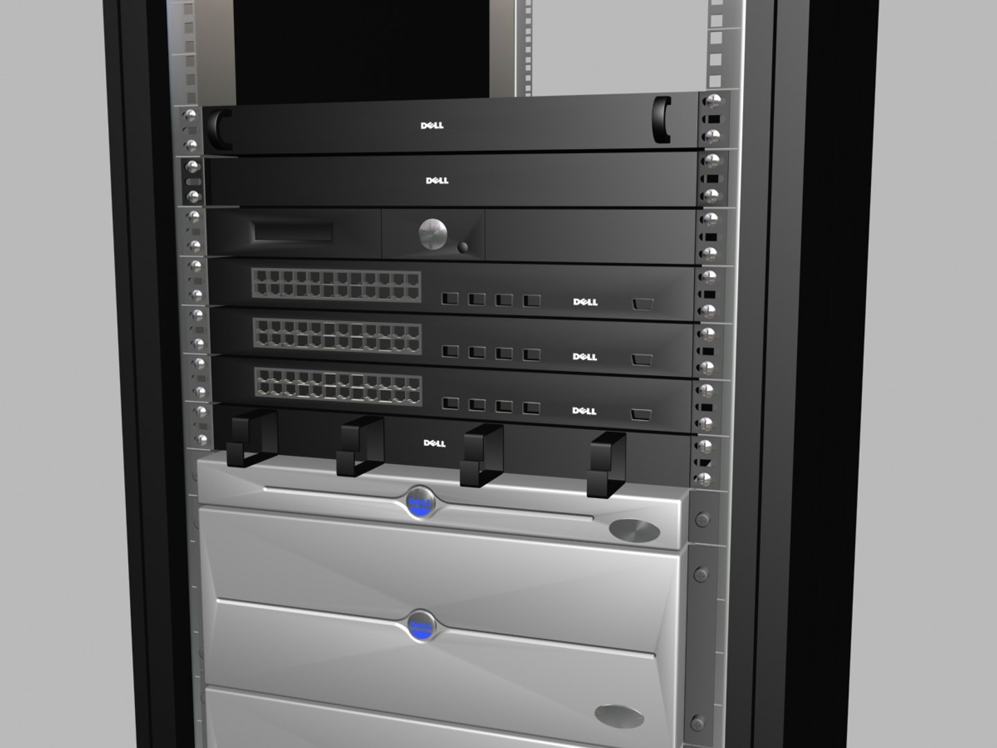Server Dell Rack 3d Model