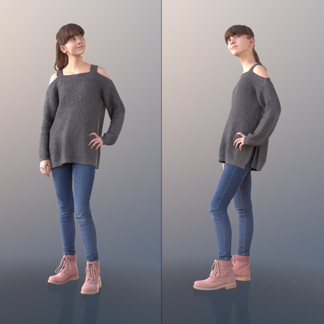 Girl young standing 3D model - TurboSquid 1711090