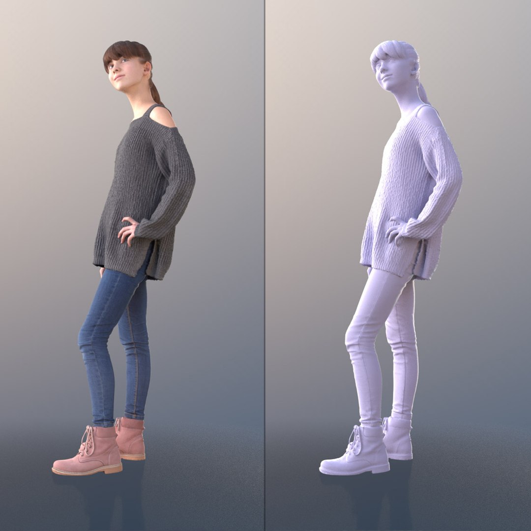 Girl Young Standing 3D Model - TurboSquid 1711090