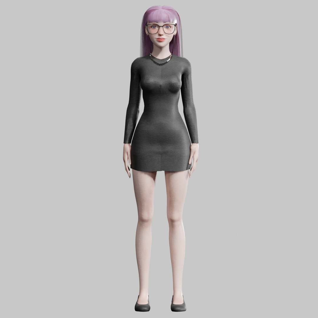 Cute Beautiful Woman V28034 3D Model - TurboSquid 2280579