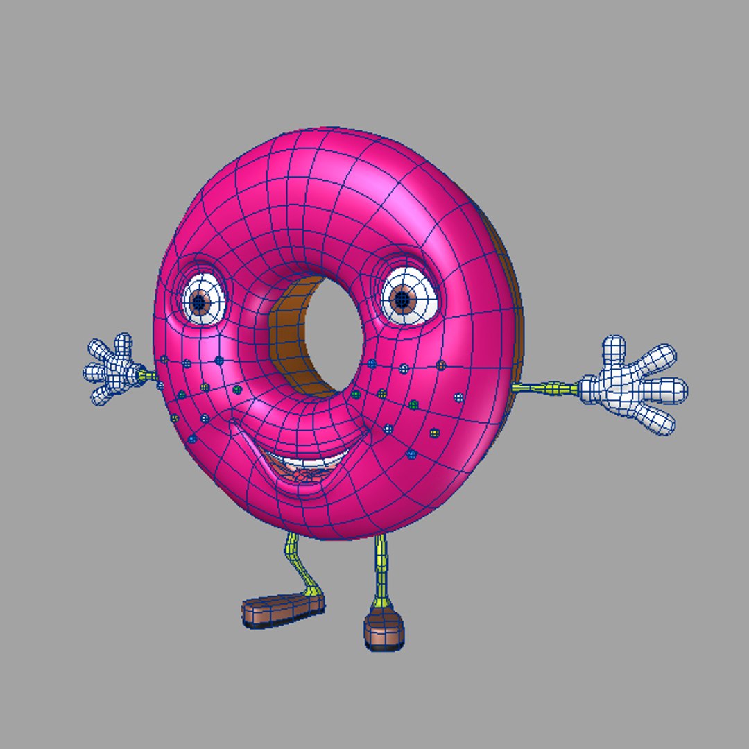 3d Cartoon Donut Model