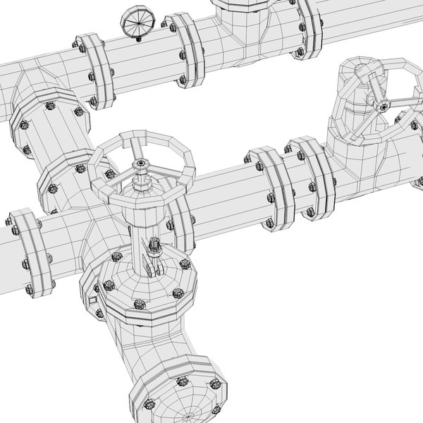 industrial pipes scene 3d model