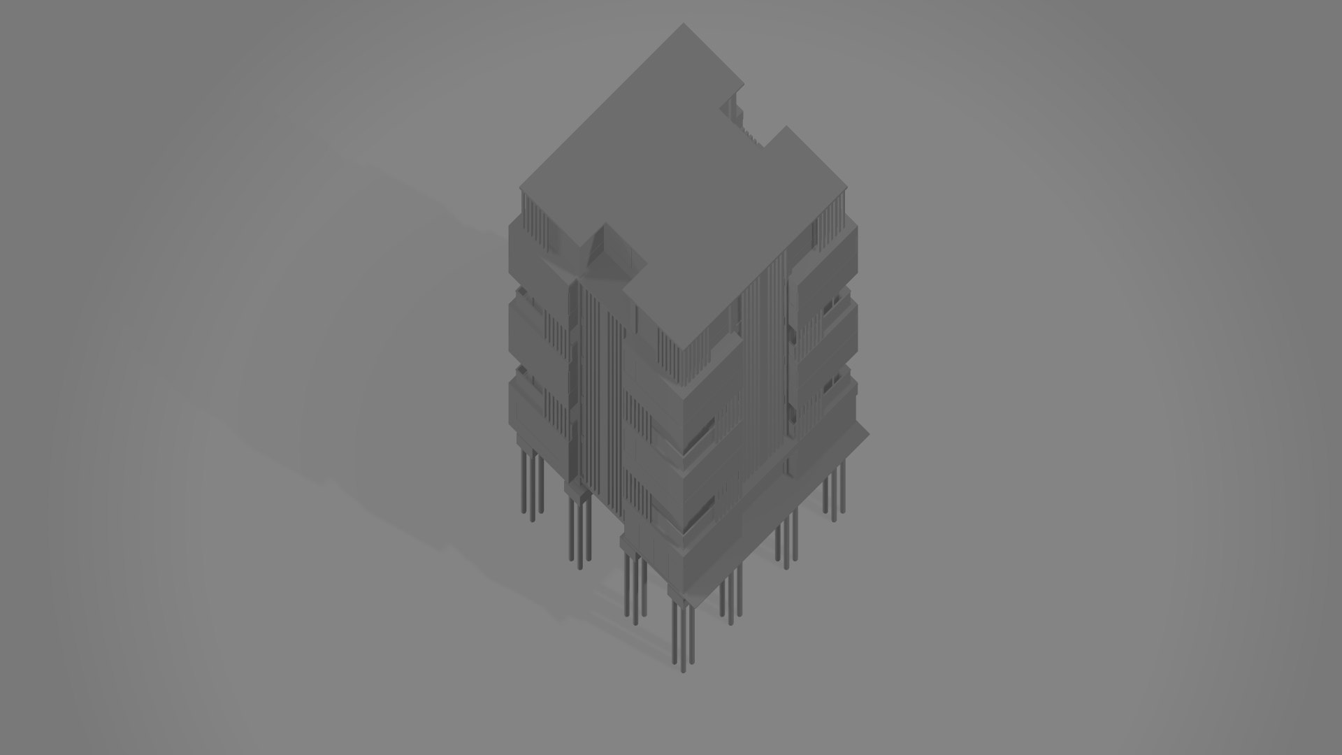 3D 3D model of high-rise building apartment hotel model - TurboSquid ...