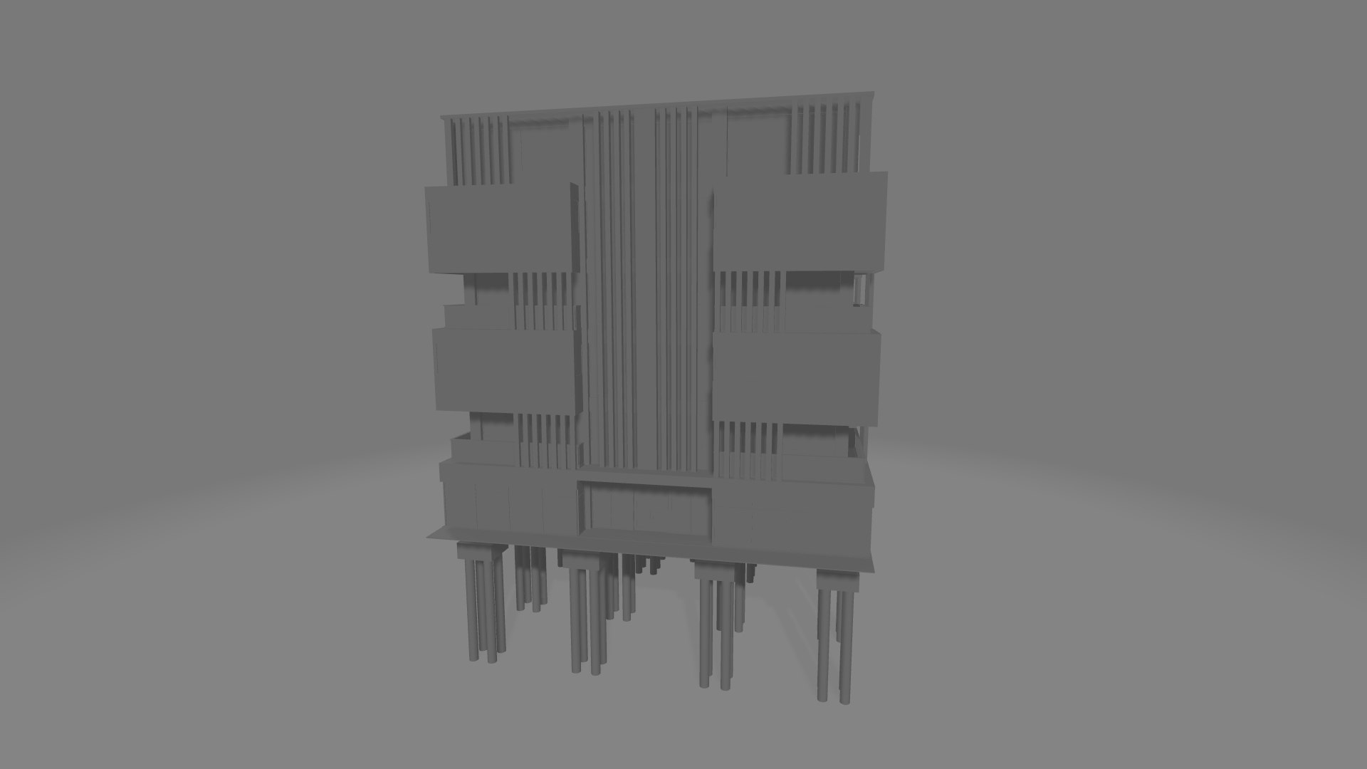 3D 3D model of high-rise building apartment hotel model - TurboSquid ...