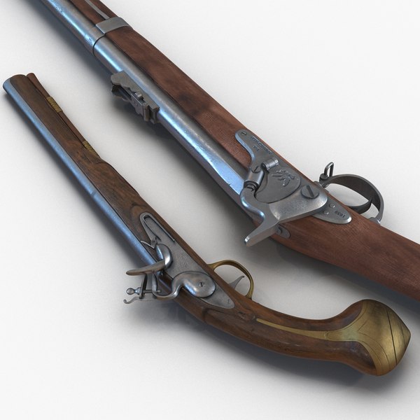 muskets set flintlock 3d 3ds